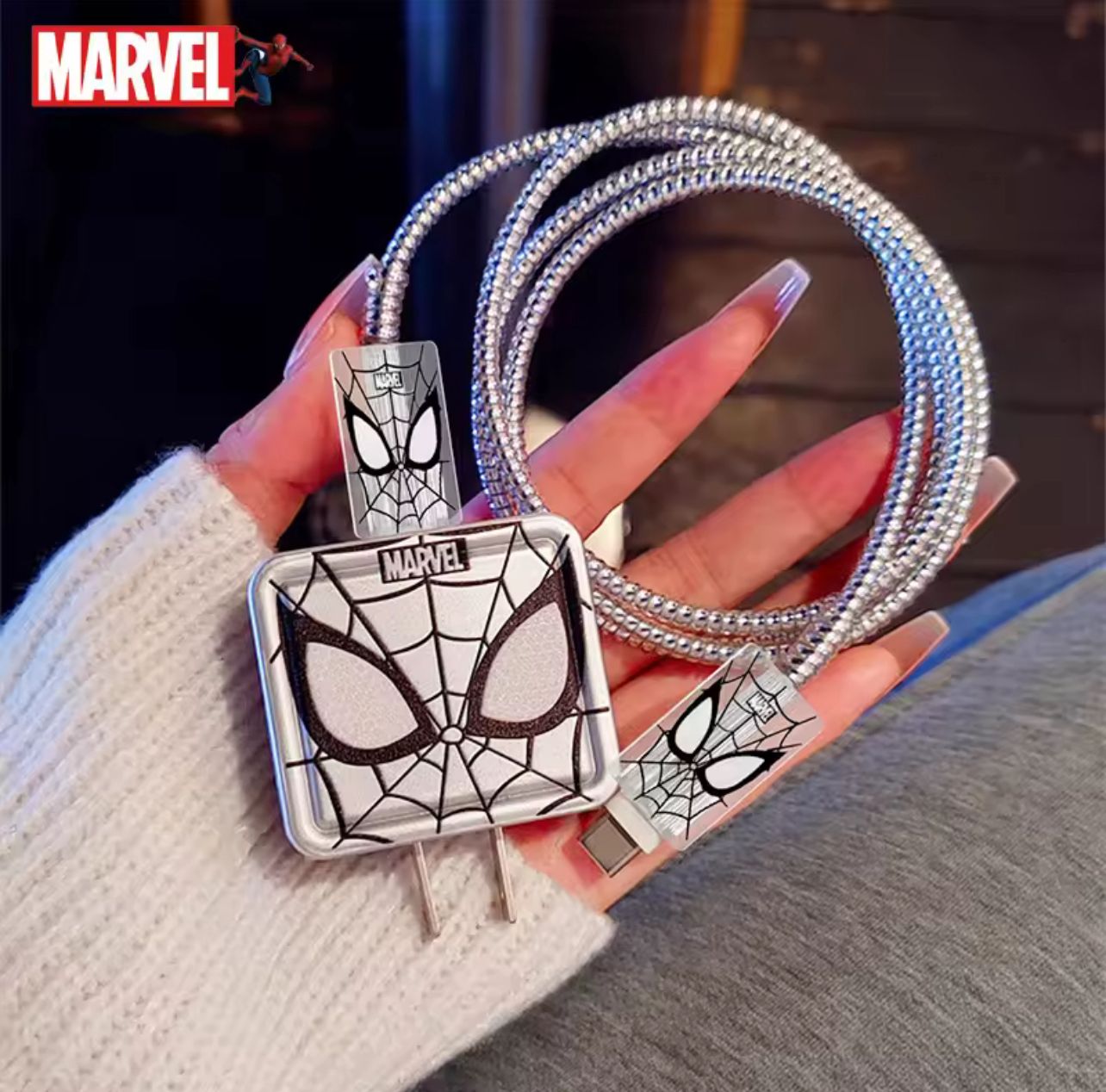 Spider Marvel Edition Charger Cover With Cable Protector For US-2Pin ...