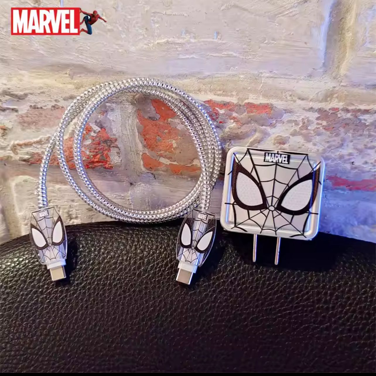 Spider Marvel Edition Charger Cover With Cable Protector For US-2Pin ...